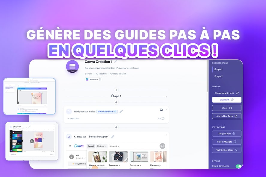 Créer des guides d'utilisation étapes par étapes